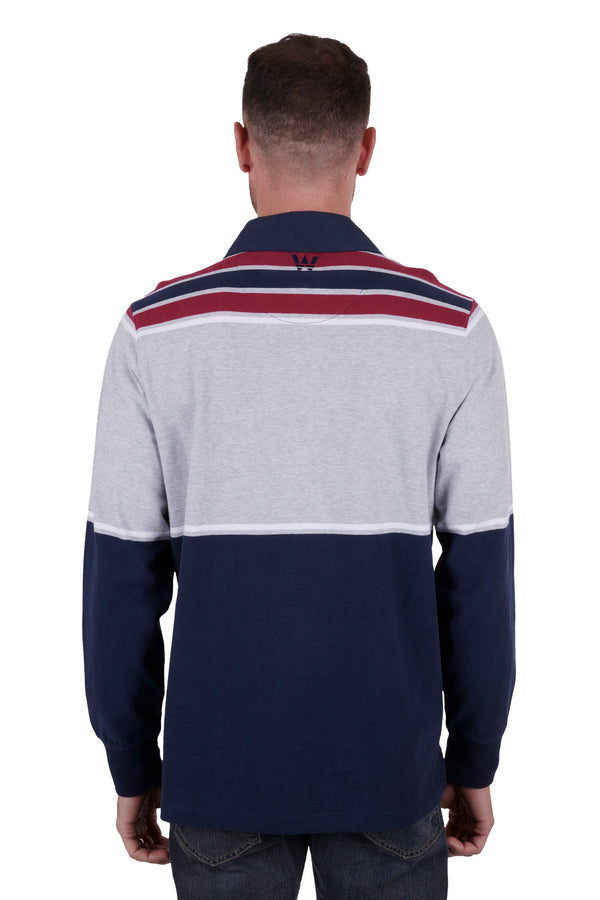 Wrangler Mens Max Rugby - Navy/Red - Bairnsdale Horse Centre