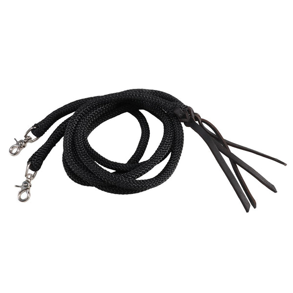 Guy McLean Rope Split Reins - Black - Bairnsdale Horse Centre