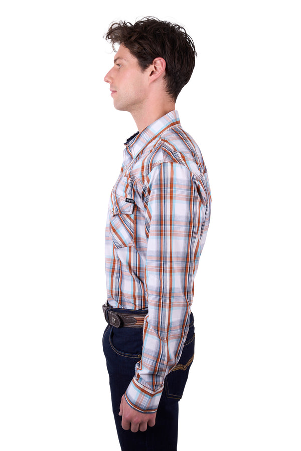 Pure Western Mens Axel Shirt - Tan - Bairnsdale Horse Centre