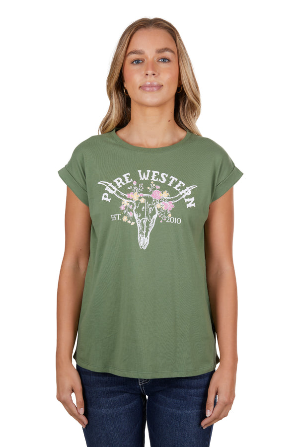 Pure Western Womens Kaylee Tank - Moss - Bairnsdale Horse Centre
