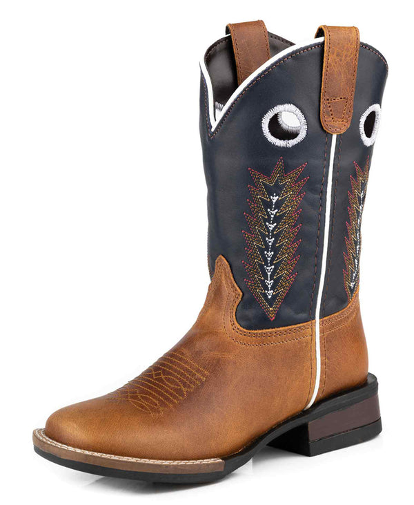 Roper Kids James - Tan Burnished/Navy Leather - Bairnsdale Horse Centre